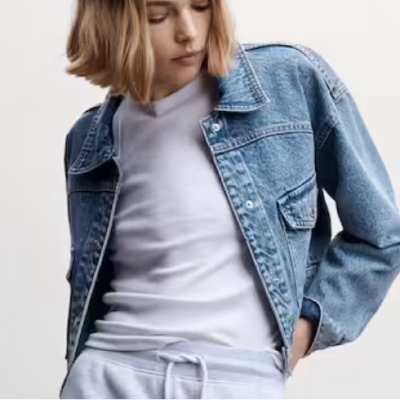 Mango | Jackets & Coats | Mng Mango Womens Pocketed Denim Jacket ...